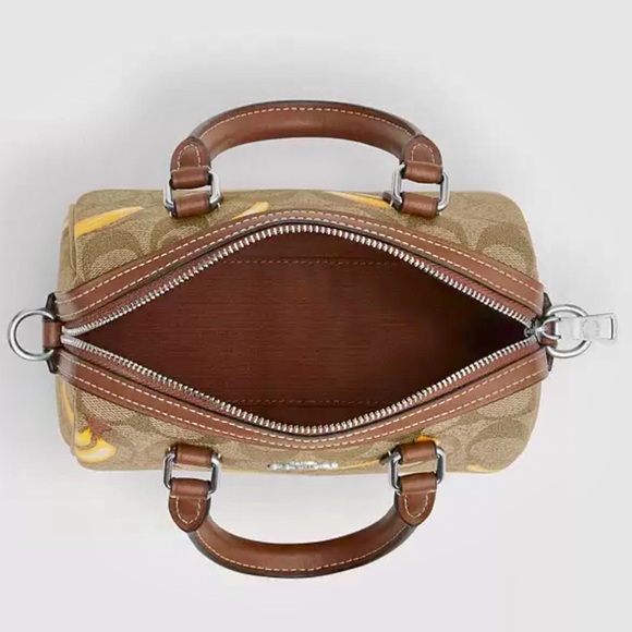 Coach | Bags | Coach Mini Rowan Crossbody Satchel Bag In Signature Canvas With Banana Print ...